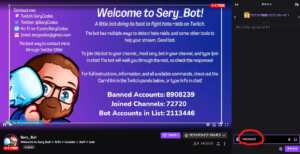 【Twitch】フォローボットを自動で消してくれるSery_Botを導入する方法 - ニートのはなちゃんが配信で稼ぐまで